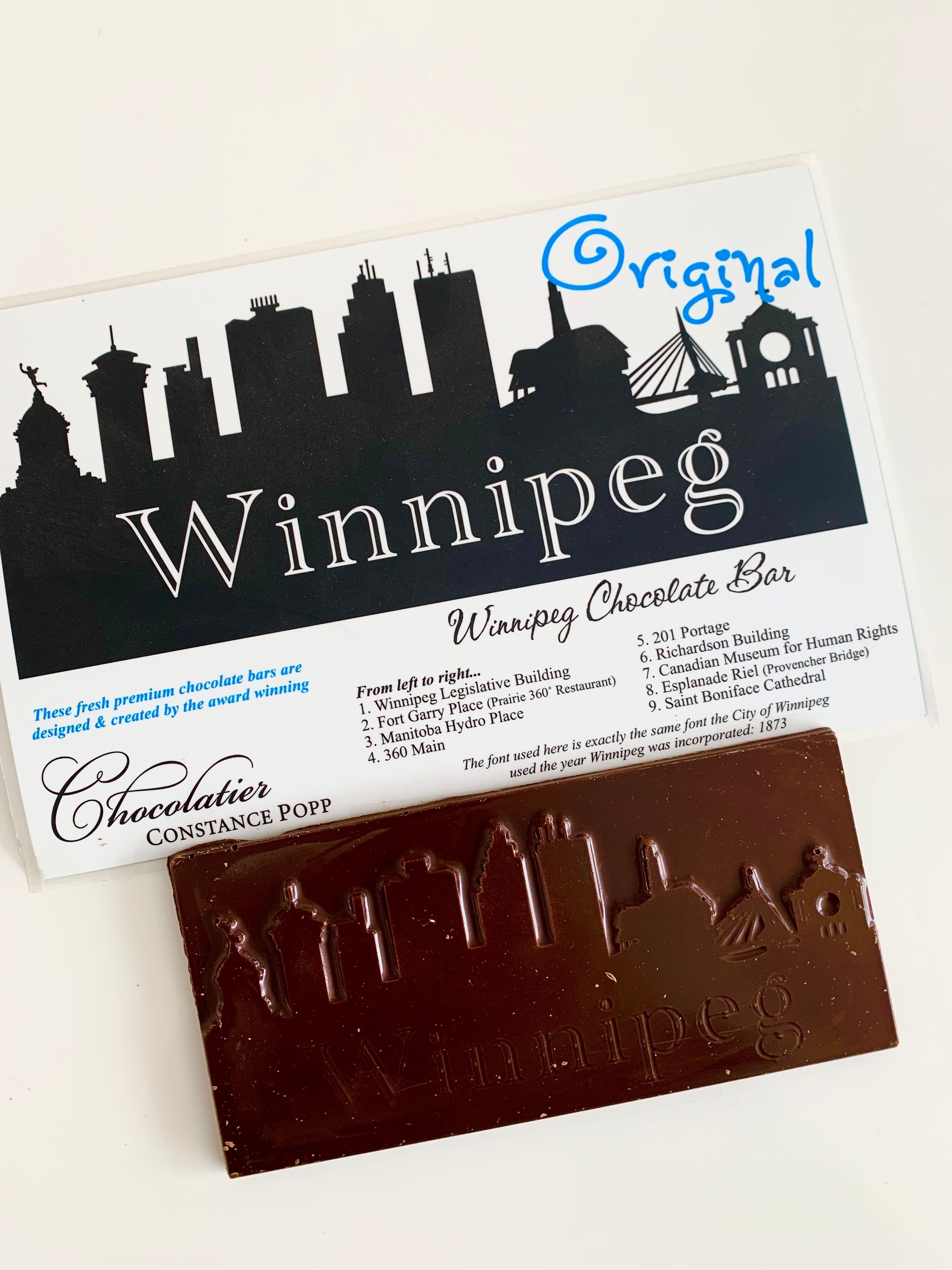 “Winnipeg” Chocolate Bar – Chocolatier Constance Popp